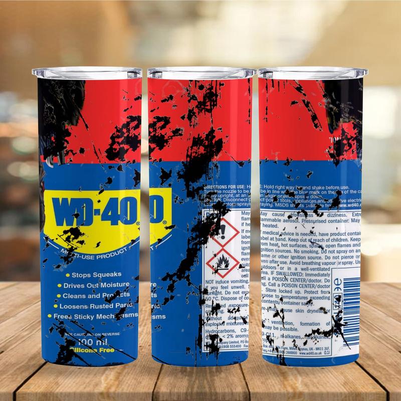 WD-40 Grunge-Style Tumbler 20oz, Durable Insulated Cup for Mechanics ...
