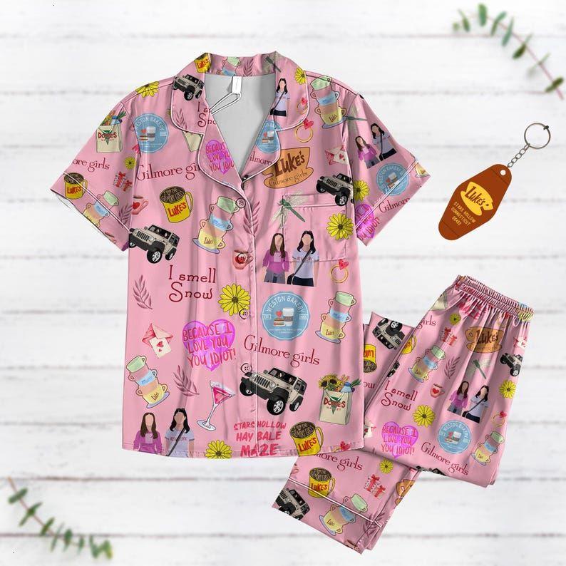 Gilmore Girls Short Sleeve Pajamas, Luke's Diner Pajamas Set - TikTok Shop