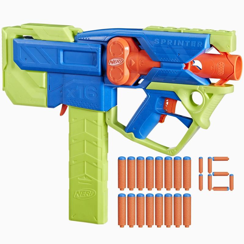 Nerf N Series Sprinter Motorized Blaster, 16 Nerf N1 Darts Compatible ...