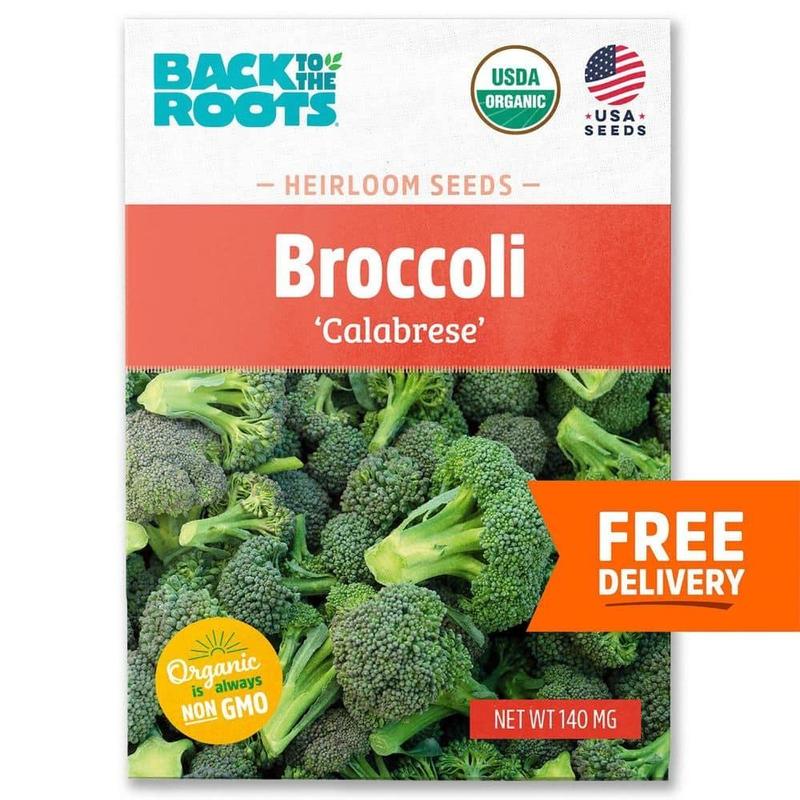 Organic Calabrese Broccoli Seed 1-Pack Heirloom USDA Certified Non-GMO ...