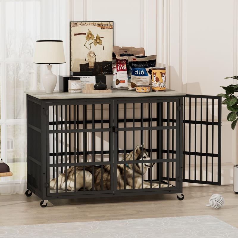 Modern Farmhouse Multi-Functional Pet Kennel - Indoor Furniture-Grade ...