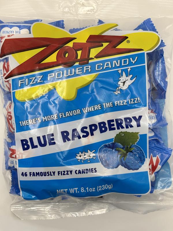 Zotz Sweet & Sour Blue Raspberry Fizz Candy Bonbon Snack - 8.1oz Fizzy ...