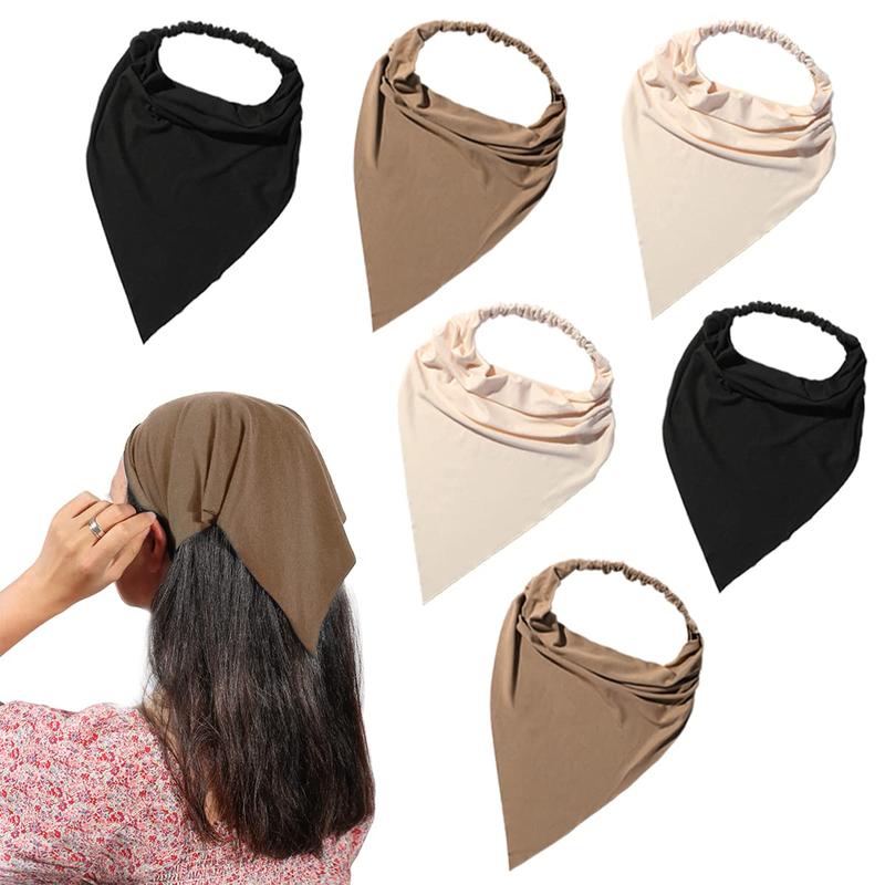 Sun protection Elastic Hair Kerchief Large Boho Triangle Bandana Head ...