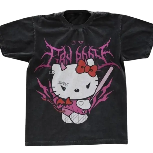 Kitty Cat get yo money up T-Shirt, Vintage Graphic Tees Gothic - TikTok Shop