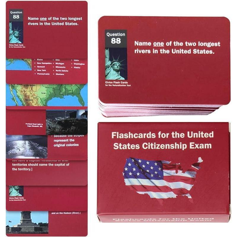 US Citizenship Test Prep 2024: Portable Flashcards with 100 Official ...