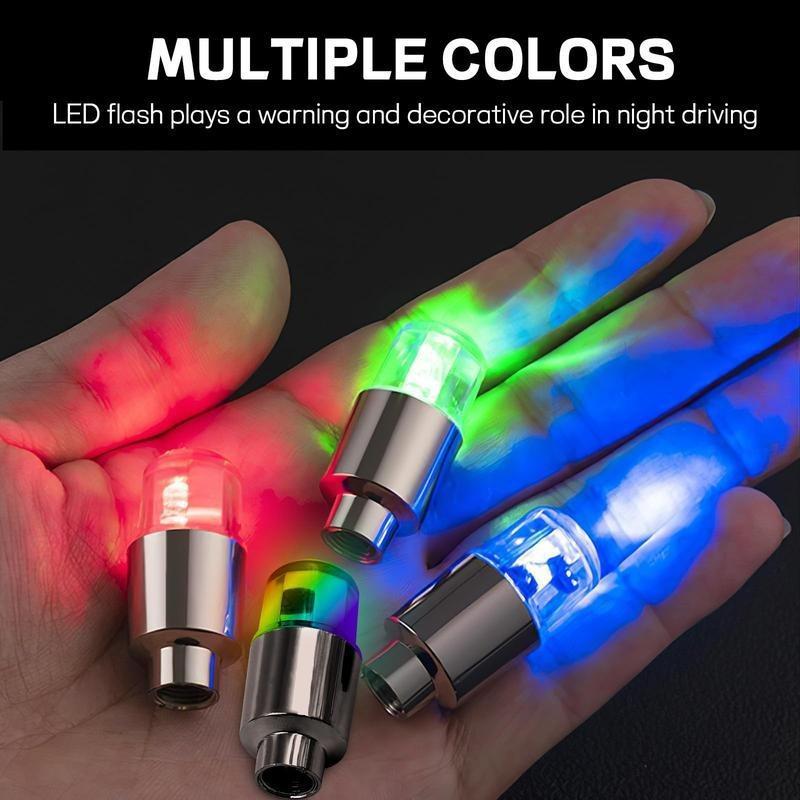LED Wheel Lights Tire Valve Cap Light Waterproof LED Flashin - TikTok Shop