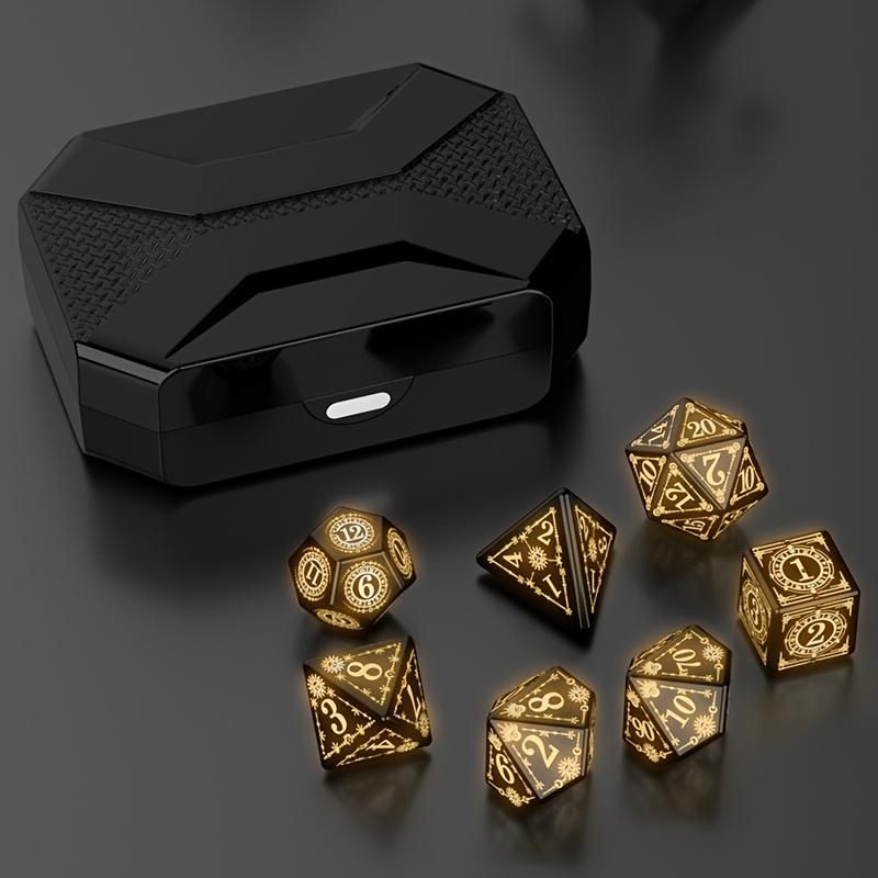 LED Dice Set For DND RGB Astral Shard Polyhedral Dice with Charging ...