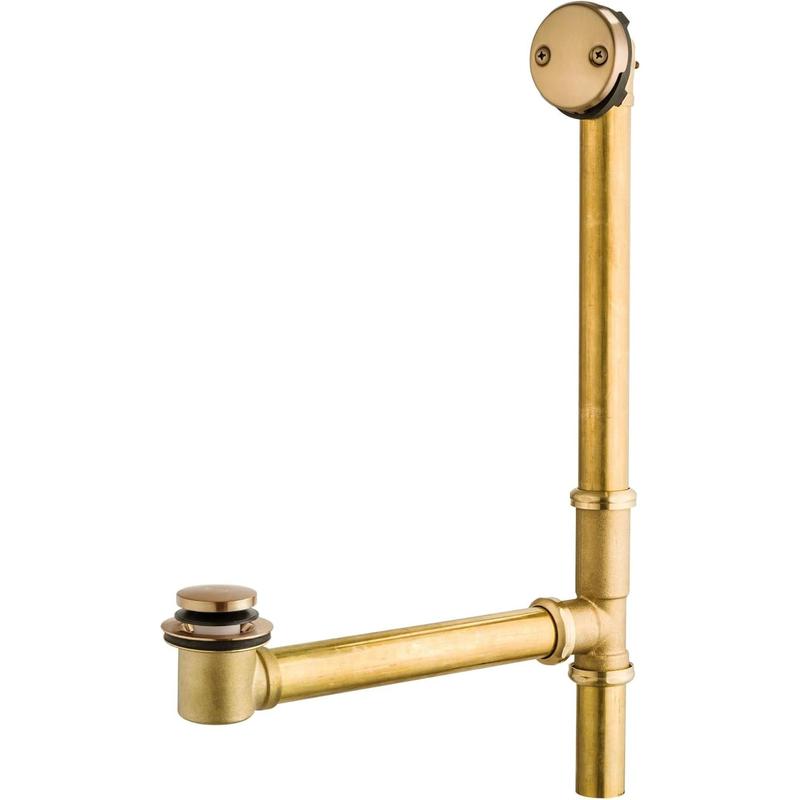 1-1/2" Brass Tubular Bath Drain Kit with Tip- Bath Drain Stopper ...