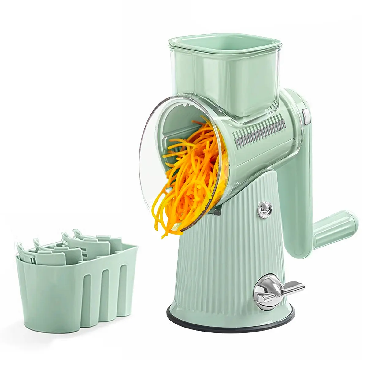 SUSTEAS Rotary Cheese Grater with Handle, 5 Well-Designed Blades ...