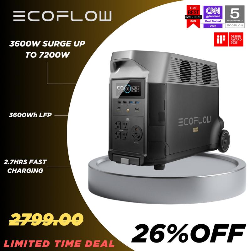 DELTA Pro, 3600Wh, EcoFlow Portable Power Station, 2.7H to Full - TikTok Shop