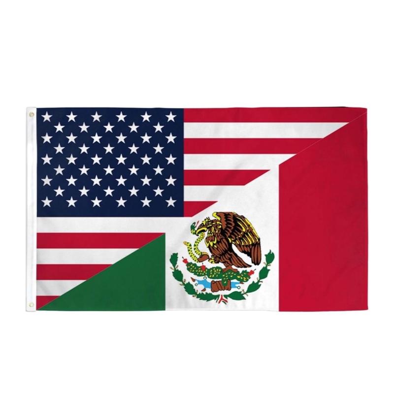 Mexico United States Friendship Flag 3x5 Feet - Vivid Colors - Fade ...