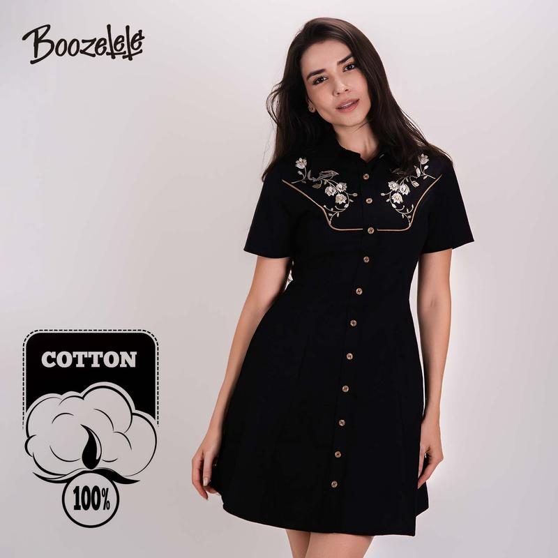 Boozelele VintageEmbroidery Flower And Raven Skull 100% Cotton Dress Sundress,Cosa Nuestra Tour ...