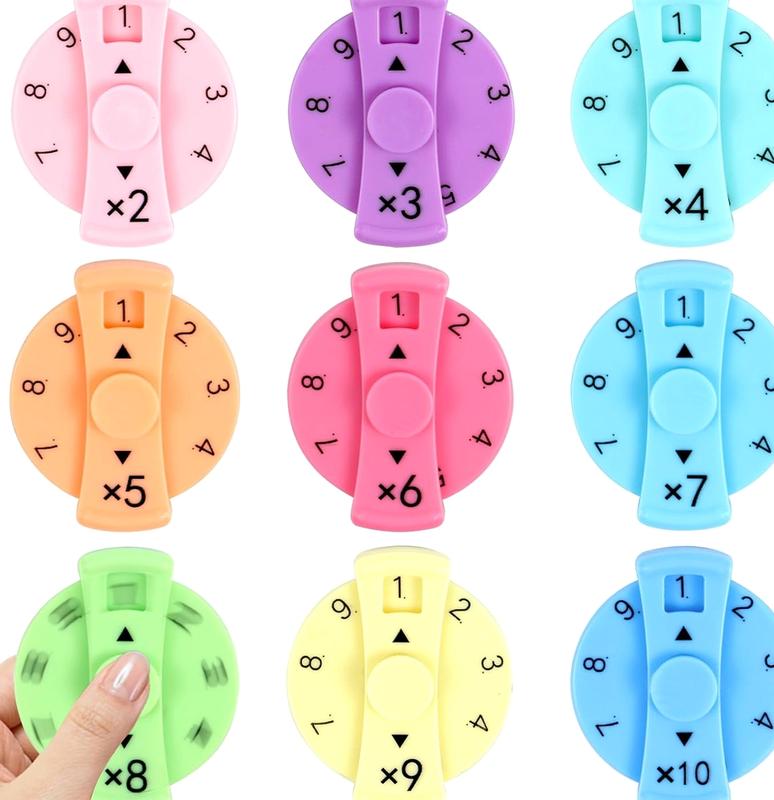 9 Pcs Math Fidget Spinners, Math Fidget Toy for Kids, Learn Multiplication and Division with The ...