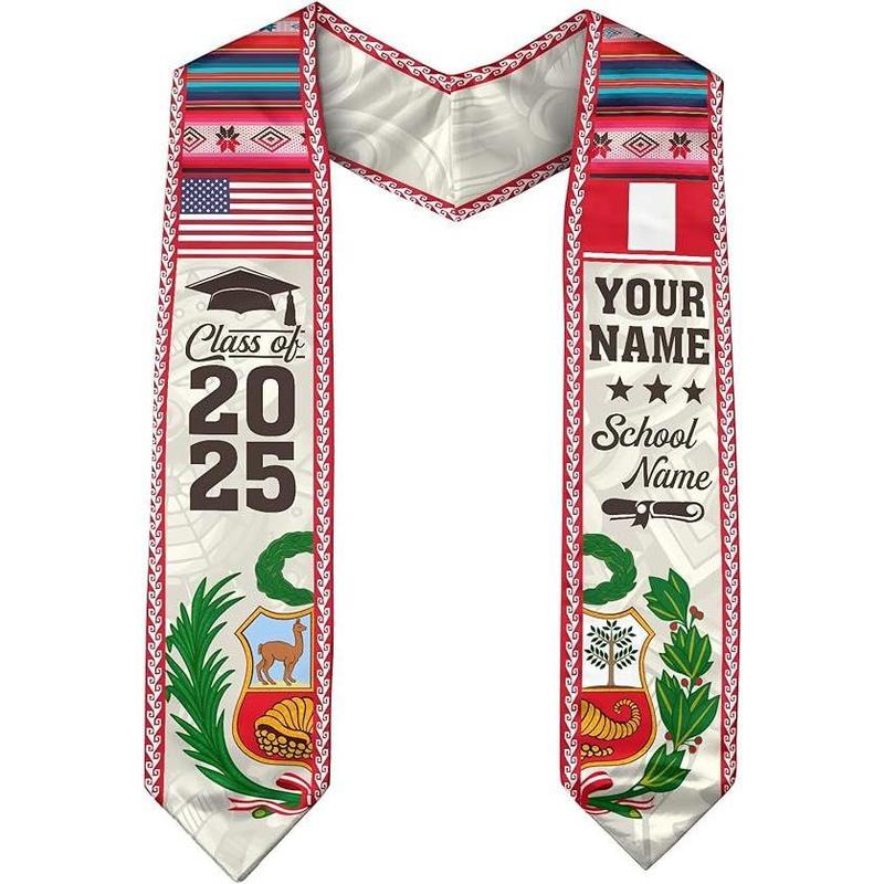 Peruvian Graduation Sash - Custom Peru Flag Stole, Personalized ...