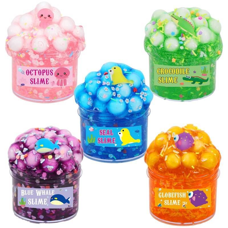 Prank Squishy Slime Toy – Big Particles Crystal Mud with Pufferfish ...