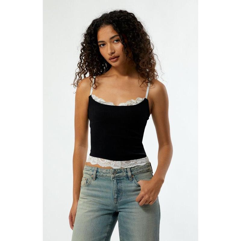 Est. PAC 1980 Women's Zoe Lace Trim Tank Top - TikTok Shop