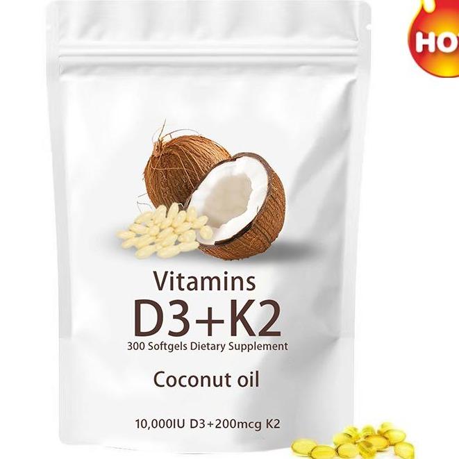 Vitamin D3 K2 (MK-7) Supplement Softgels, 300 Coconut Oil Infused - TikTok Shop