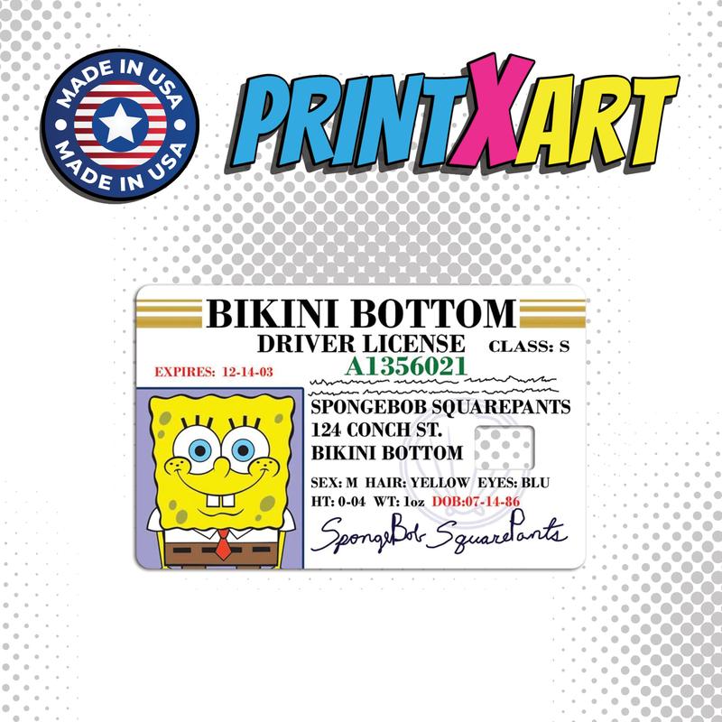 Spongebob Driver License Credit Card Sticked Decal - 2pc - TikTok Shop