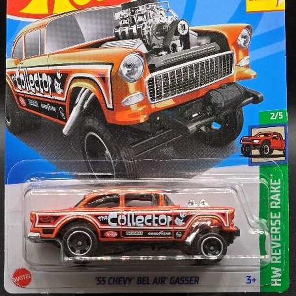 Diecast 1:64 '55 Chevy Bel Air Gasser (HW Reverse Rake 2/5) Orange ...