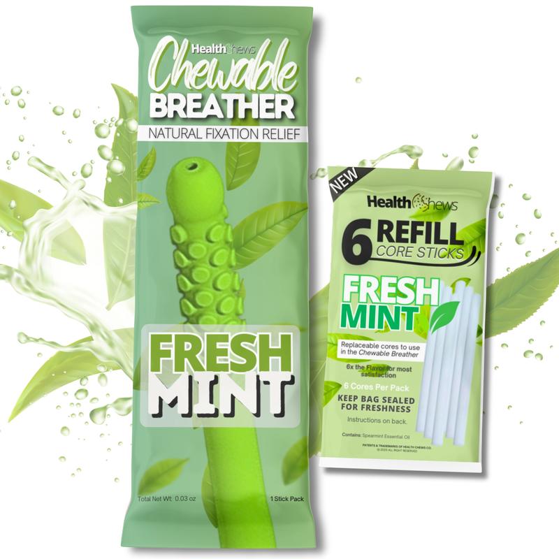 New Chewable Breather Dual Pack with Refill Aromatherapy Essential Oil ...