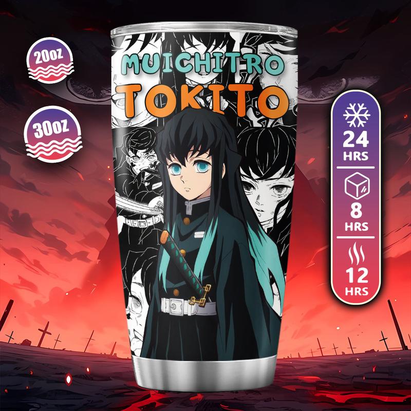 Muichiro Tokito Demon Slayer 20oz 30oz Tumbler with Includes Lids and ...