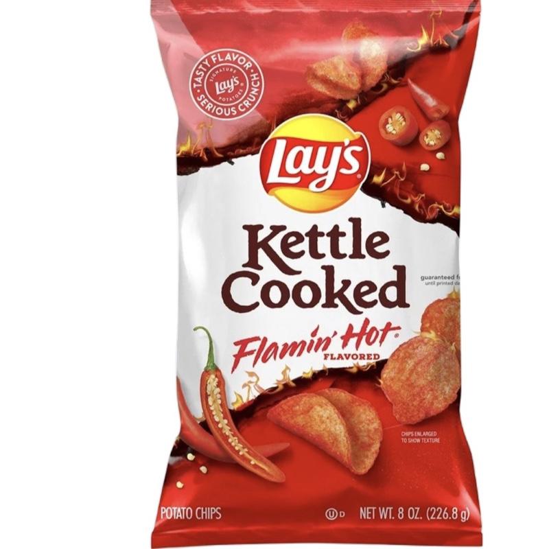 Lays Kettle Cooked Flamin Hot Potato Chips - Instant Food Flavor ...