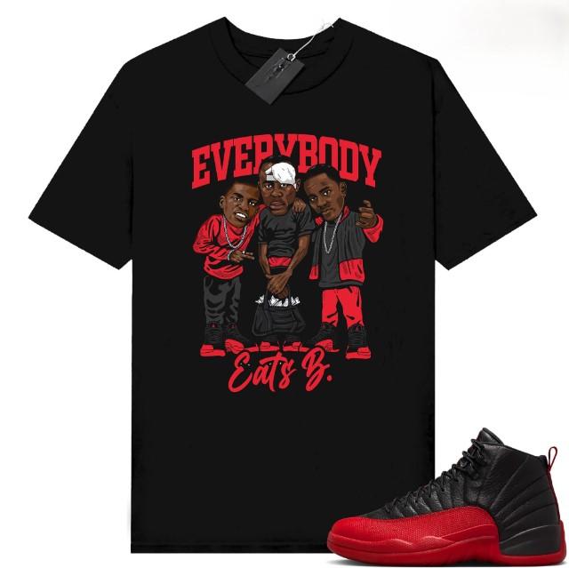 Jordan 12 Flu game Sneaker Tees Black Everybody, Flu game 12 - TikTok Shop