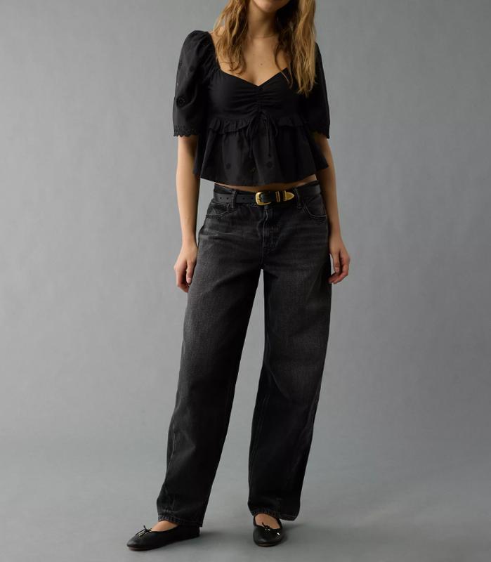 American Eagle Strigid Low-Rise Baggy Barrel Jean - TikTok Shop