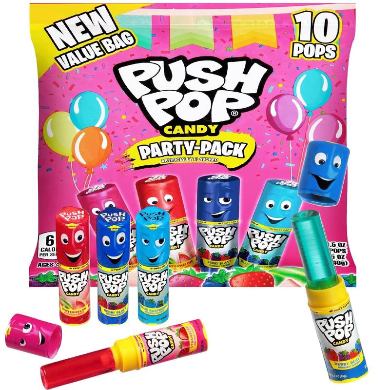 Push Pop Candy Lollipops - Individually Wrapped Variety Candy Party ...