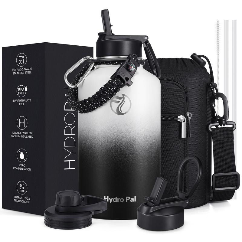 HydroPal 64oz Half Gallon Water Bottle, Stainless Steel, Double-Wall ...
