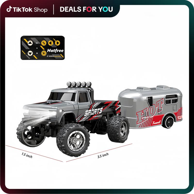 Hotfree 1/64 Mini RC Monster Truck, Metal Off-Road Stomper with ...