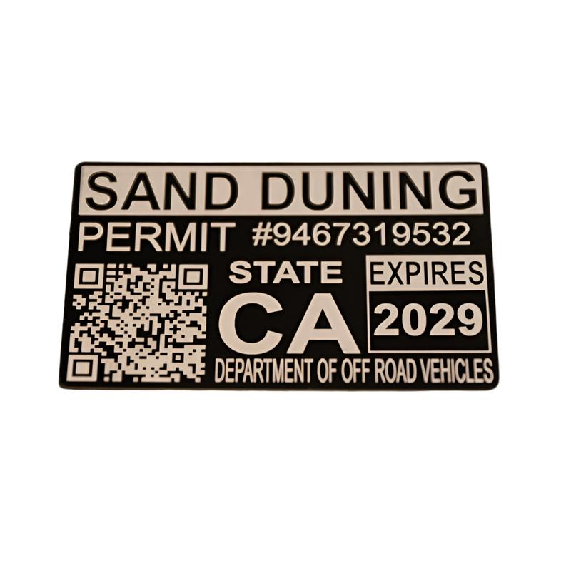 Sand Duning Permit aluminum alloy sticker - TikTok Shop