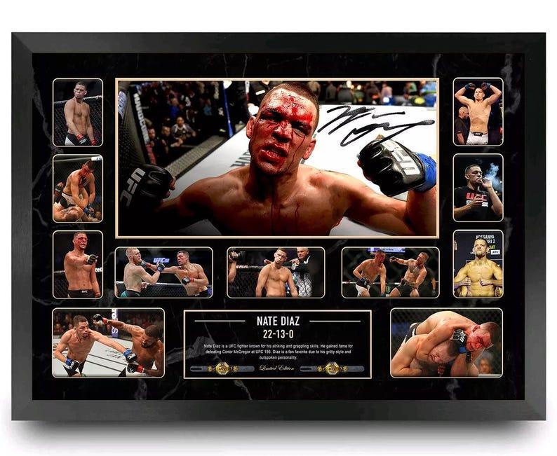 Nate Diaz Ufc Signed Photo Limited Edition Framed Memorabilia - TikTok Shop