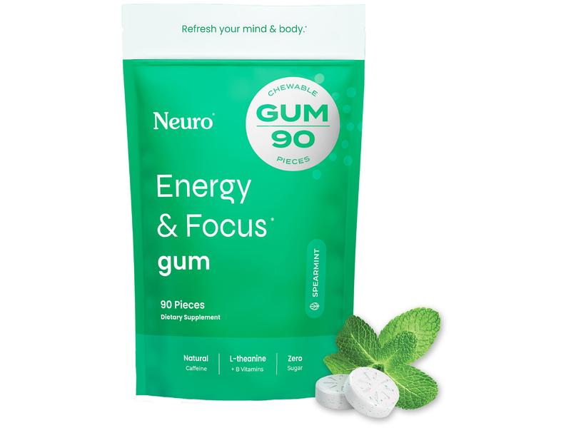 NEW Neuro Energy Caffeine Gum (90 Pieces) - Sugar-Free Nootropic Gum ...
