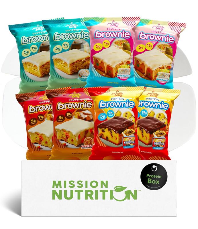 Prime Bites Protein Brownies Variety Pack - 8 Count Snack & Gift ...