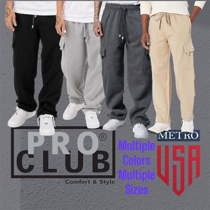 PRO CLUB Heavyweight Fleece Cargo Pants Relaxed, adjustable fit for ...