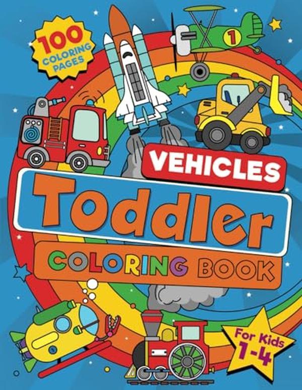 Toddler Vehicle Coloring Book: 100 BIG Pages Full of Easy to - TikTok Shop