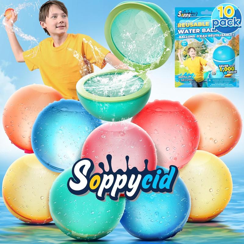 12 Pcs Reusable Water Balloon Pool Toys, Refillable Magnetic Water ...