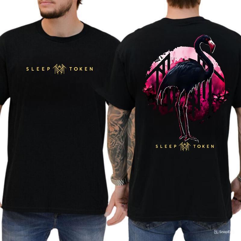 Retro Sleep Token Even In Arcadia Art Pink Flamingo TShirt Hoodie ...