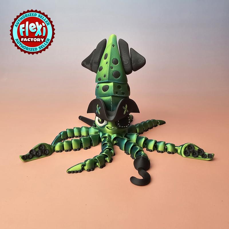 Squid Pirate 3D Printed | Articulated Squid Pirate | Squid Pirate ...