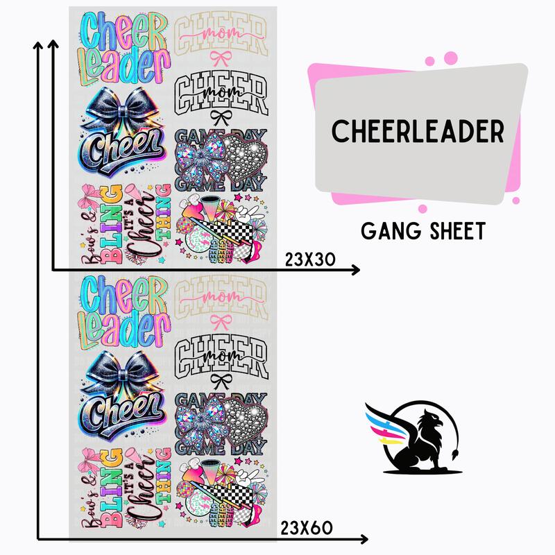 Cheerleading | Premade DTF Transfer Gang Sheet For Graphic Tees ...