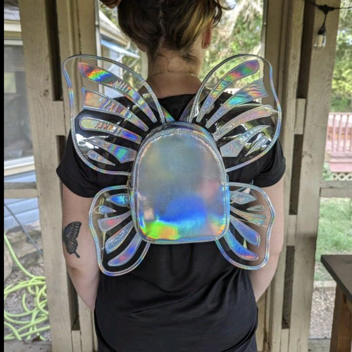 Holographic Rave Wing Backpack - TikTok Shop