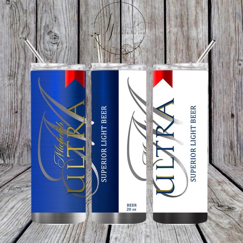 Michelob Ultra Tumbler - 20oz Stainless Steel, Pink or Blue Color ...