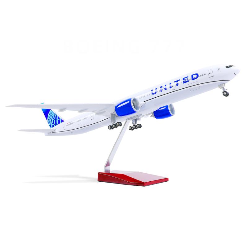 1/150 Boeing 777-300ER United 18.5 inchs Large Model Diecast - TikTok Shop