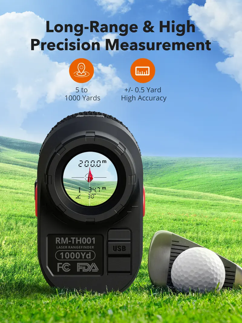 【2024 best Valentine's day gift】REXMEO Golf Rangefinder with Slope, USB C Rechargeable Laser ...