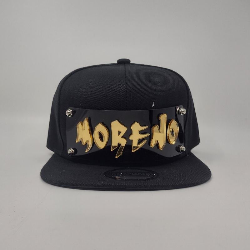 Black Custom Snapback Hat, Laser Cut Letters, Made to Order, Exclusive ...