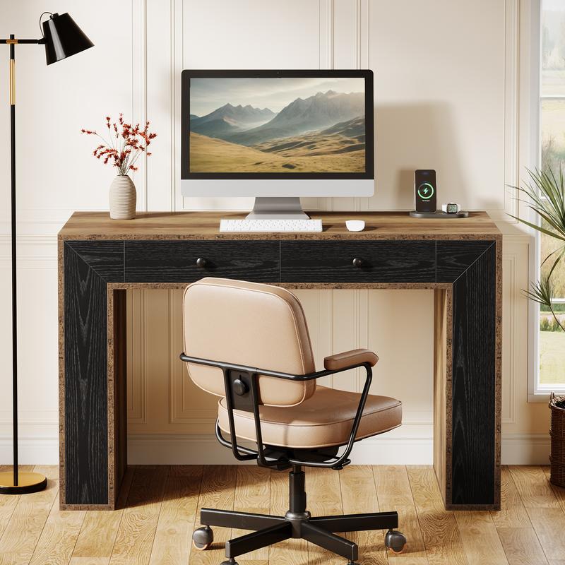 Tribesigns Modern Computer Desk with 2 Drawers, 47-Inch Wood - TikTok Shop