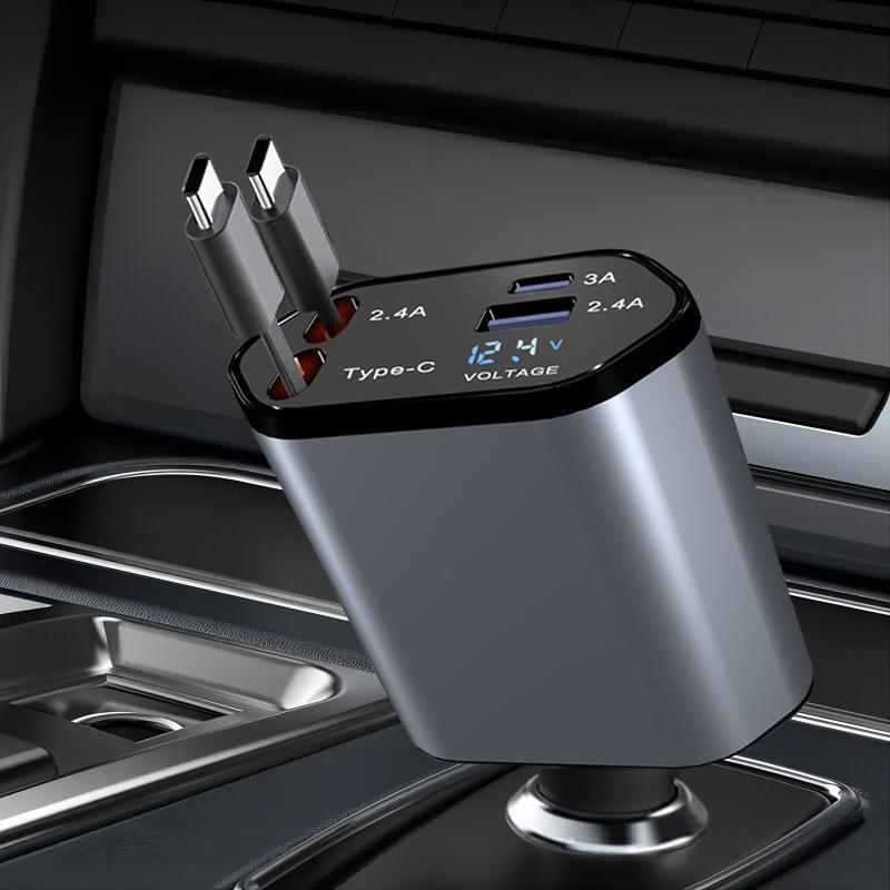 4 in 1 Retractable Car Charger, USB Fast Charging Adapter [MAX - TikTok ...