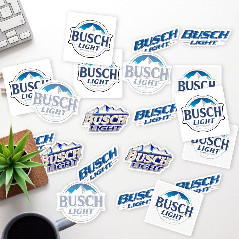 Stickers Pack 20 Pcs Busch Water Bottle Light Bumper Vinyl Guitar ...