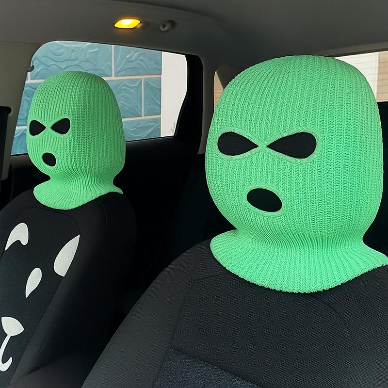 2PCS Car Headrest Cover – Funny Full Face Mask Seat Rest Protector, Ski ...